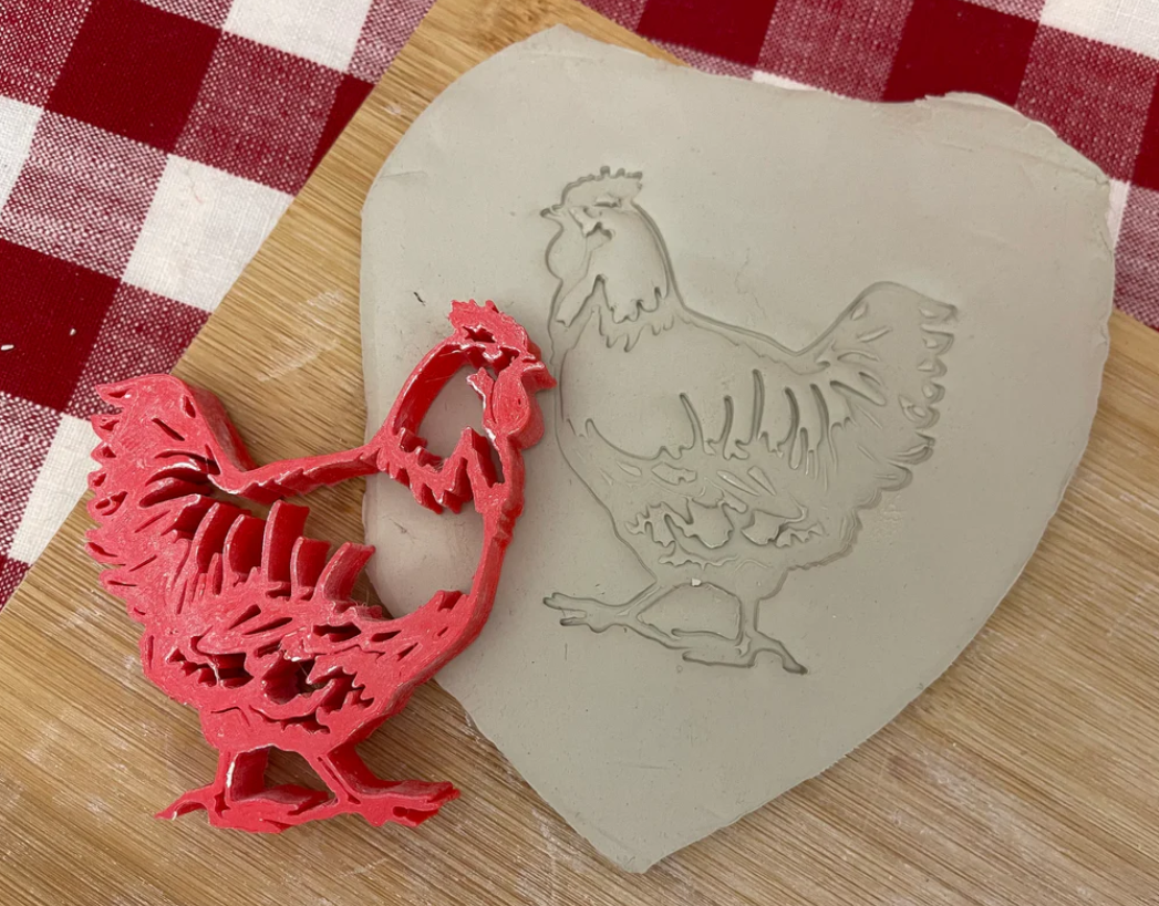 Realistic Chicken Pottery Stamp – Juliet Bravo Pottery LLC